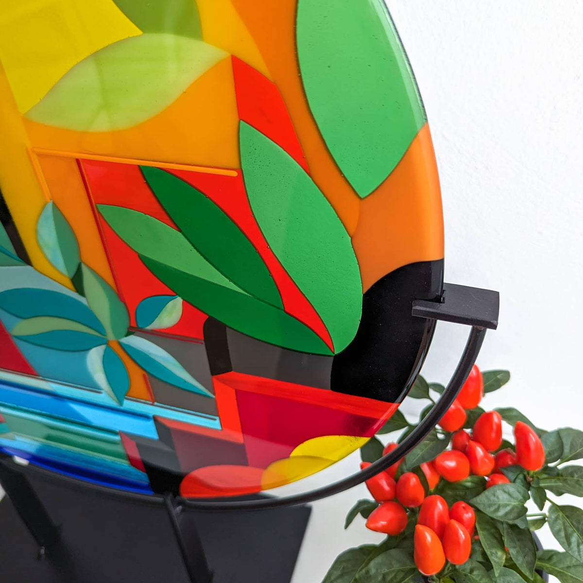 Orangerie - fused glass art in progress – Glass Art by Linda
